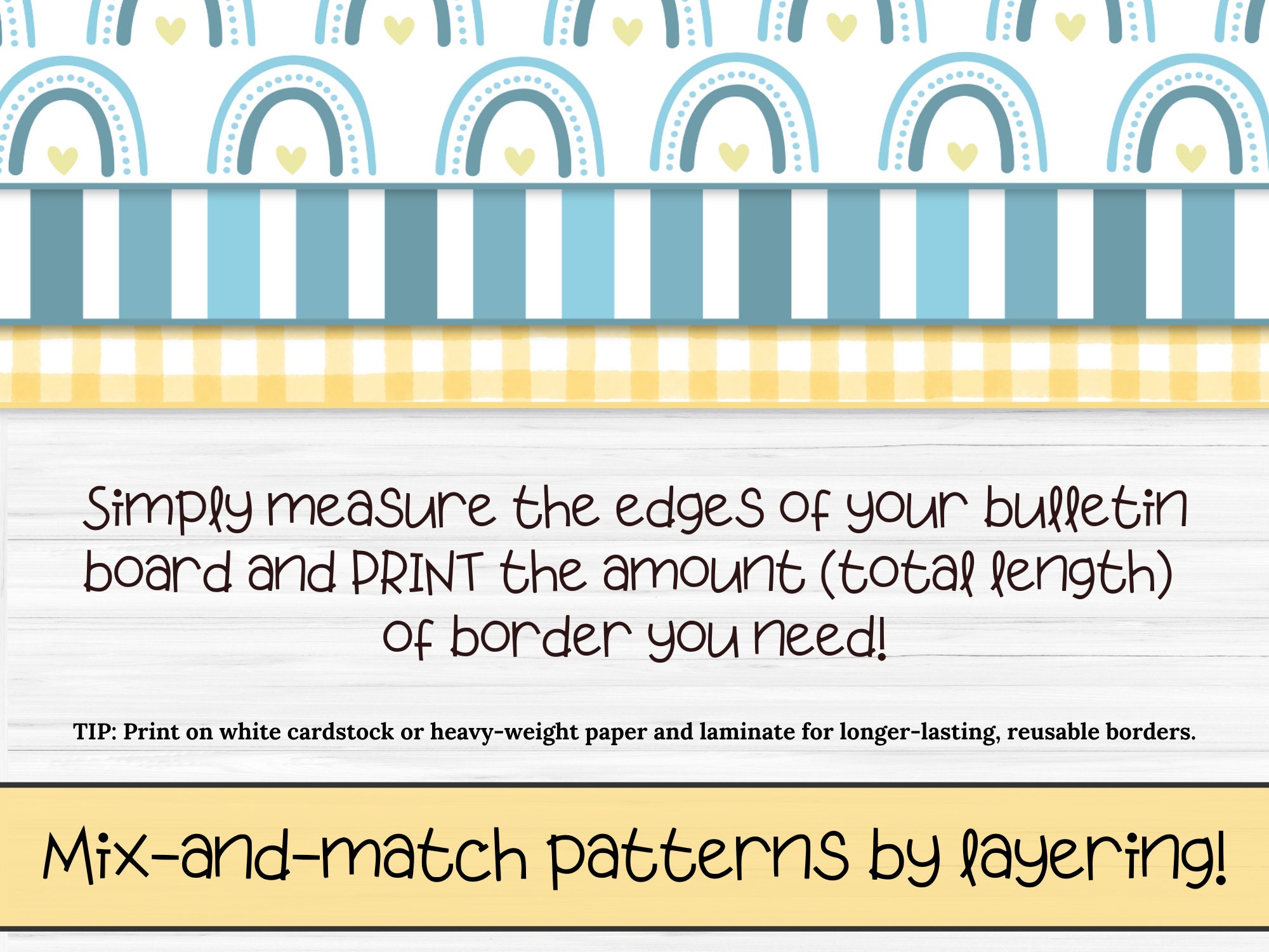 Boho Rainbow Bulletin Board Border Strips Printable Spring Border ...
