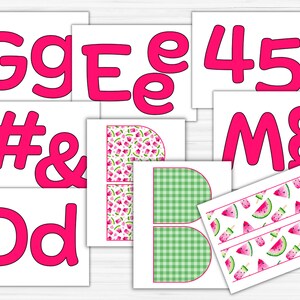 Watermelon Bulletin Board Set | Printable Letters, Bunting Flags ...
