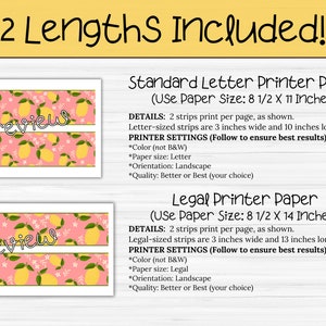 Lemon Bulletin Board Border, Printable Border Strips, Pink & Yellow ...