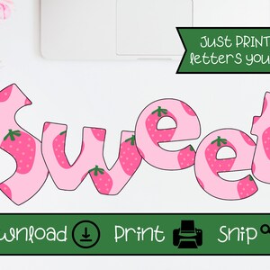 Strawberry Bulletin Board Letters | Printable Letter Set for Teachers ...