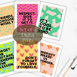Printable Classroom Posters With Retro Aesthetic, Minimalist Block Font ...