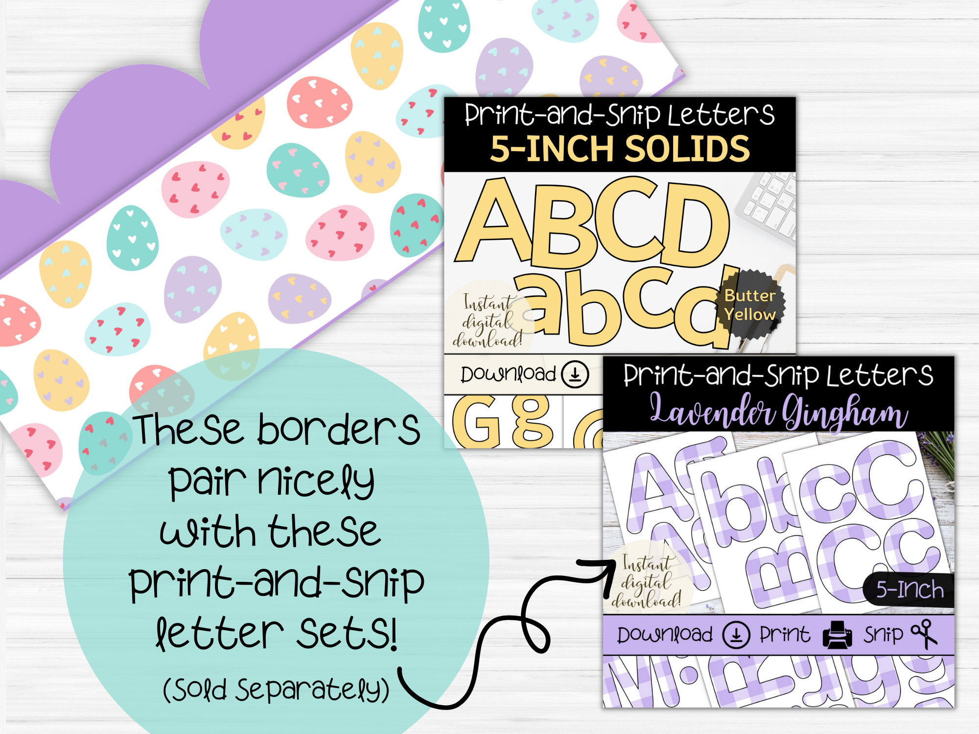 Easter Bulletin Board Printable Borders | Bunnies, Eggs, Tulips ...
