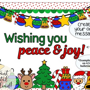 Christmas Bulletin Board Kit | Printable Classroom Bulletin Board Set ...