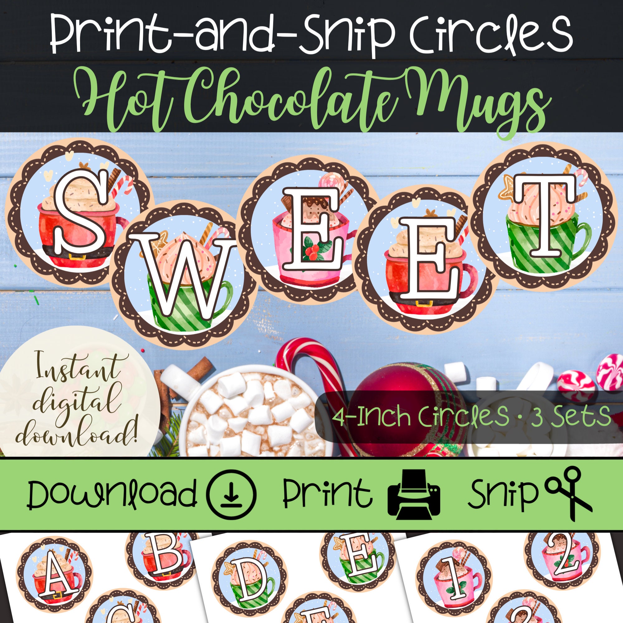 Printable Bulletin Board Letters for Winter Hot Chocolate - Etsy