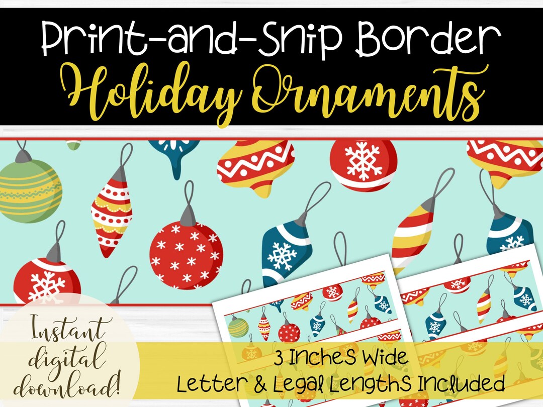 Buy Printable Bulletin Board Border Strips Holiday Ornaments Online in ...