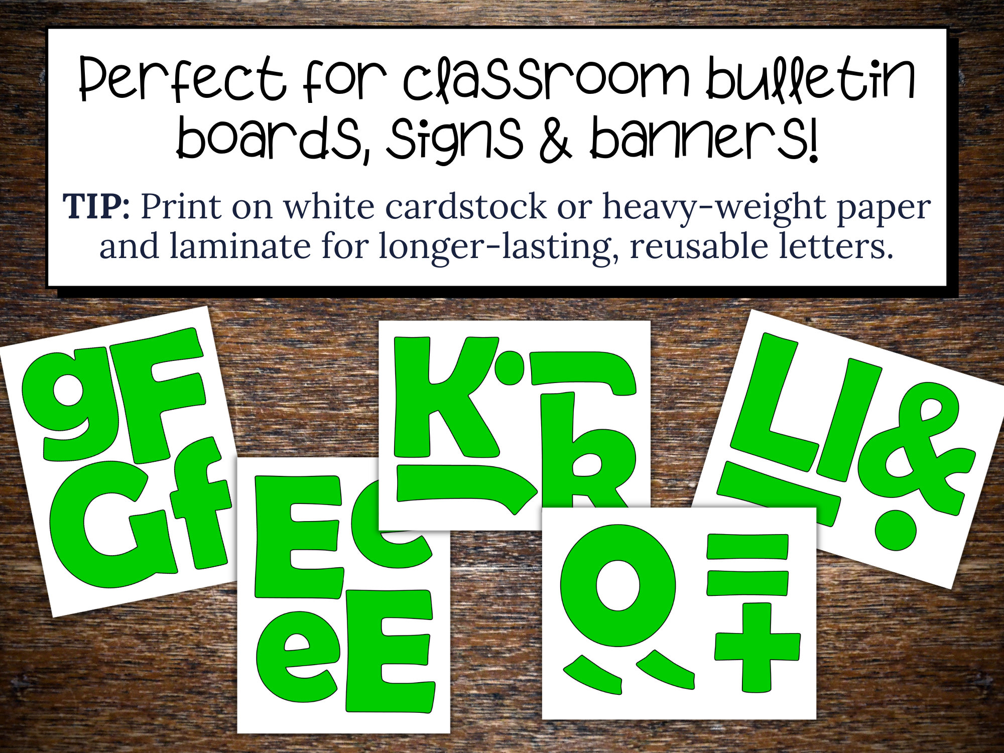 Kelly Green Bulletin Board Letters and Numbers, Printable Letter Set ...