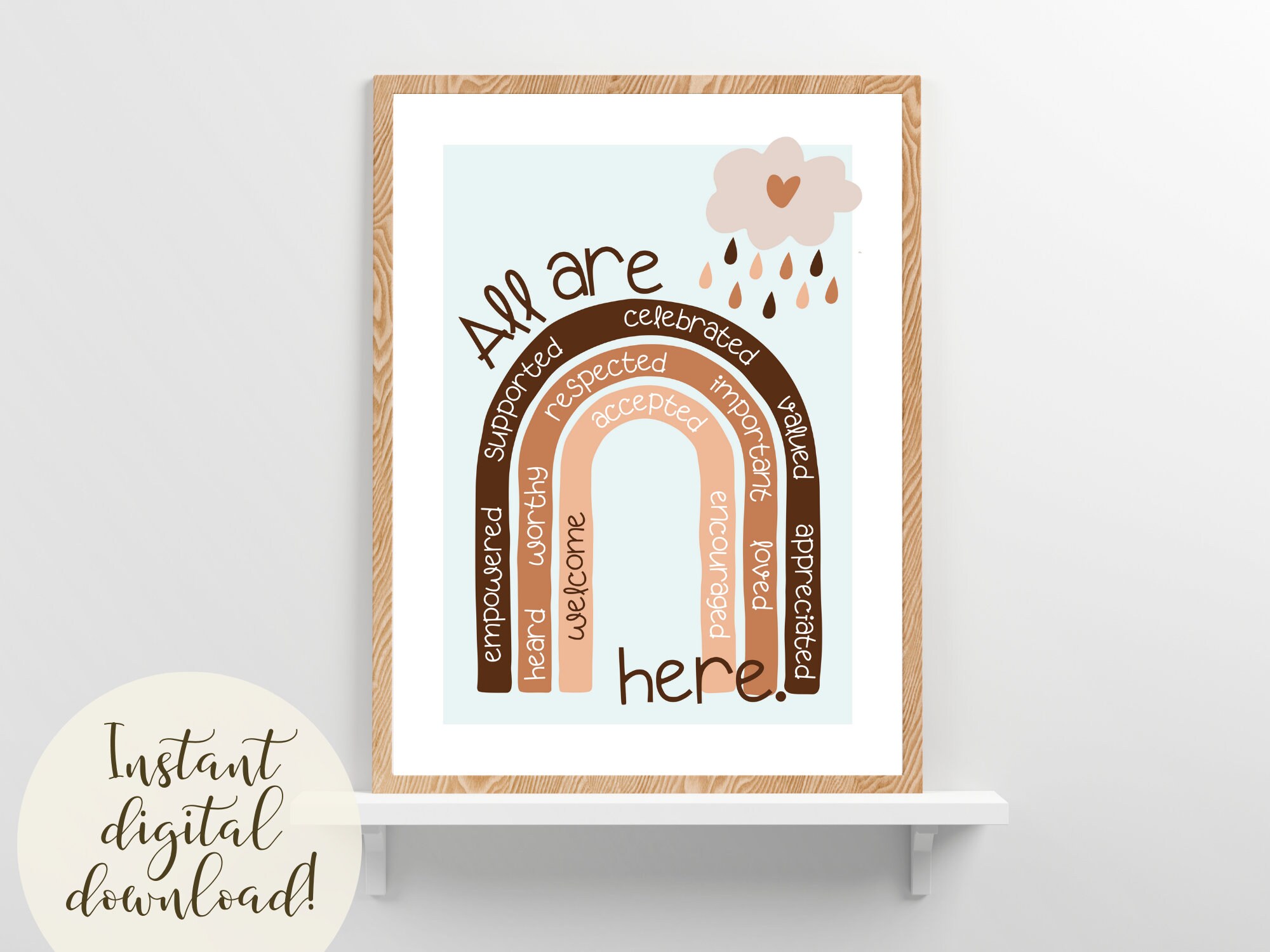 Inclusion and Cultural Diversity Boho Rainbow Digital Print - Etsy