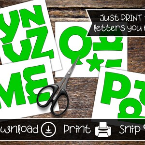 Kelly Green Bulletin Board Letters and Numbers, Printable Letter Set ...