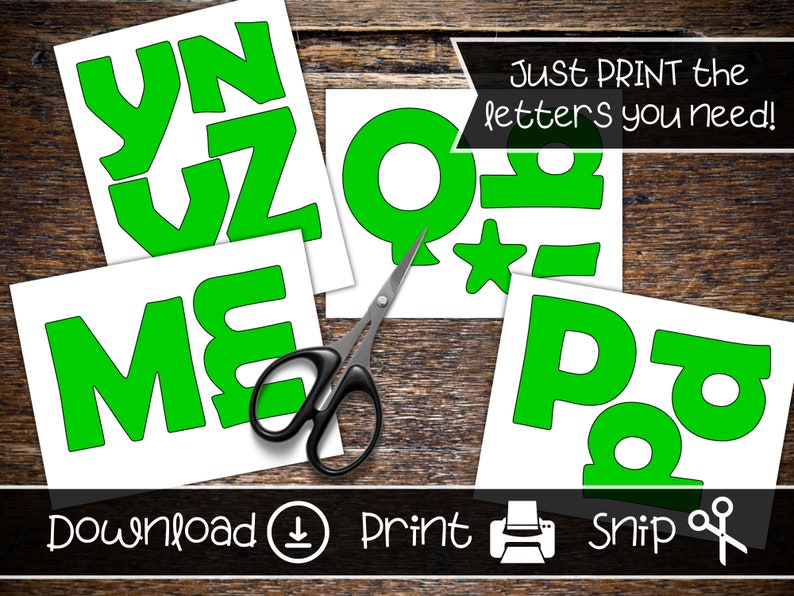 Kelly Green Bulletin Board Letters and Numbers, Printable Letter Set ...