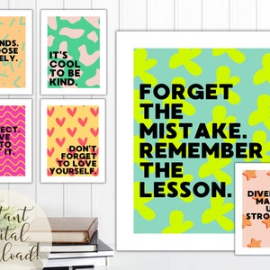 Printable Classroom Posters With Retro Aesthetic, Minimalist Block Font ...