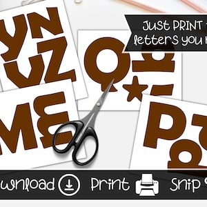 Chocolate Brown Bulletin Board Letters | Printable Letter Set | Dark ...