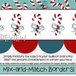 Candy Cane Christmas Bulletin Board Set: Printable Borders & Letters ...