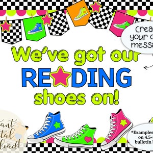 Classroom Bulletin Board Kit | Neon High-top Sneakers Theme | Customize ...