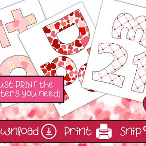 Valentine's Day and February Bulletin Board Printable Letters for ...