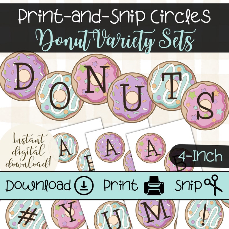 Donut Bulletin Board Letter Set Large Circle Letters for Teachers ...