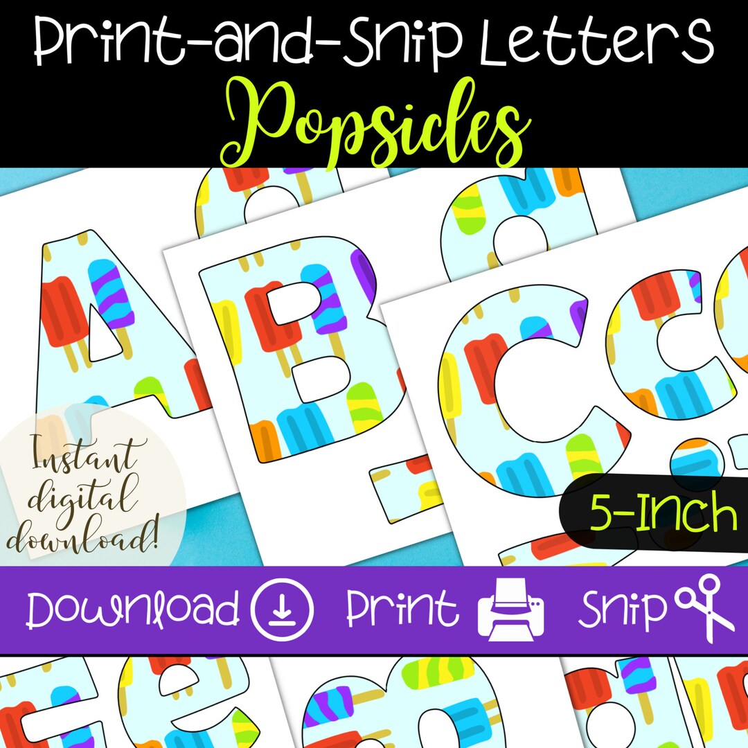 Popsicle Bulletin Board Letters: Summer Classroom Decor (digital ...