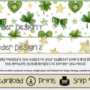 Printable St. Patrick's Day Bulletin Board Set for Teachers, Green 5 ...