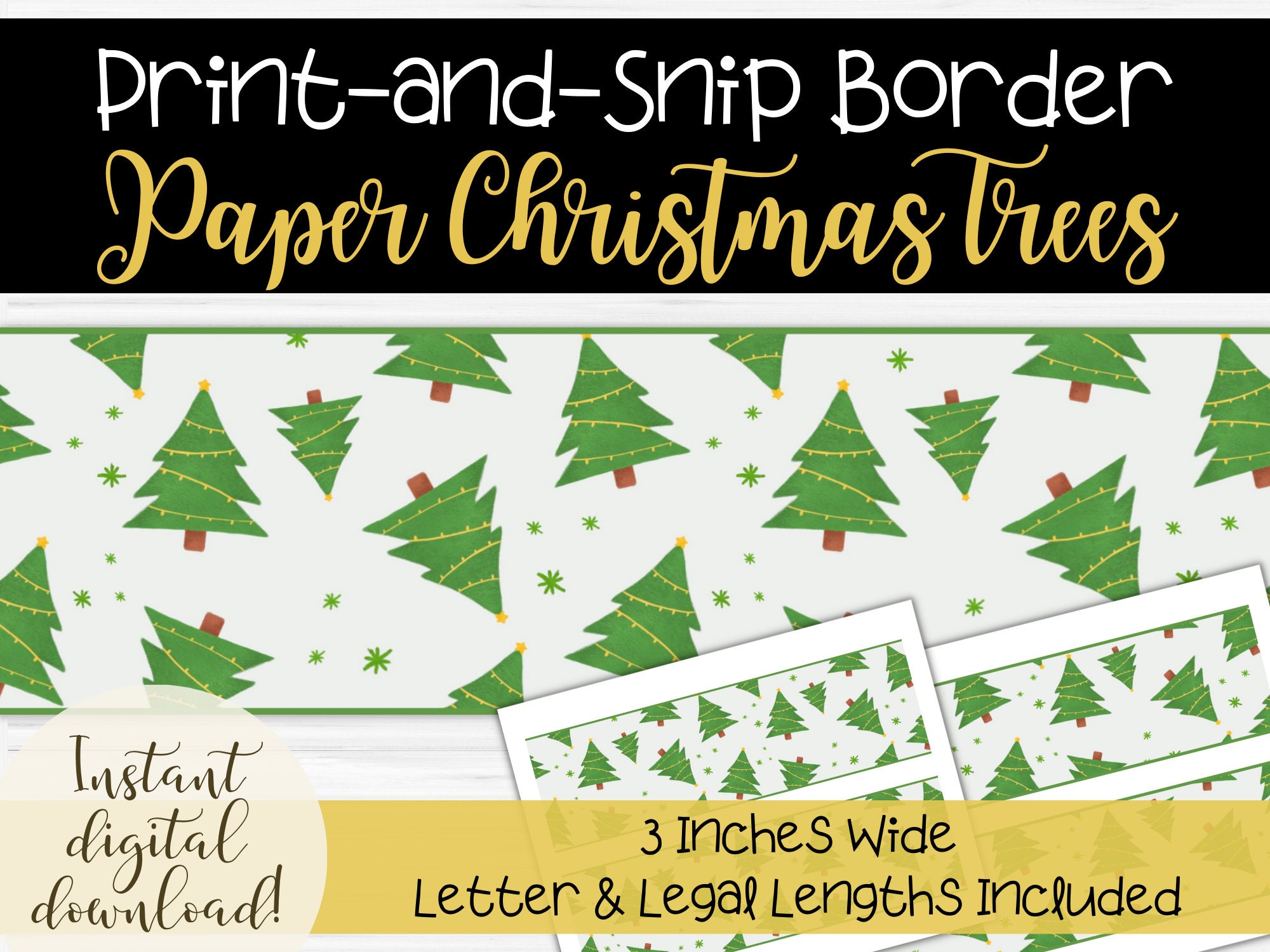 Christmas Tree Bulletin Board Border Holiday Classroom Border Strips ...