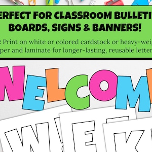 Capital Block Letters | Printable Letters for Classroom Bulletin Board ...