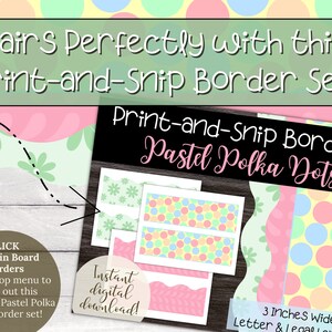 Bulletin Board Letters | Pastel Polka Dots Theme | Printable Letter Set ...