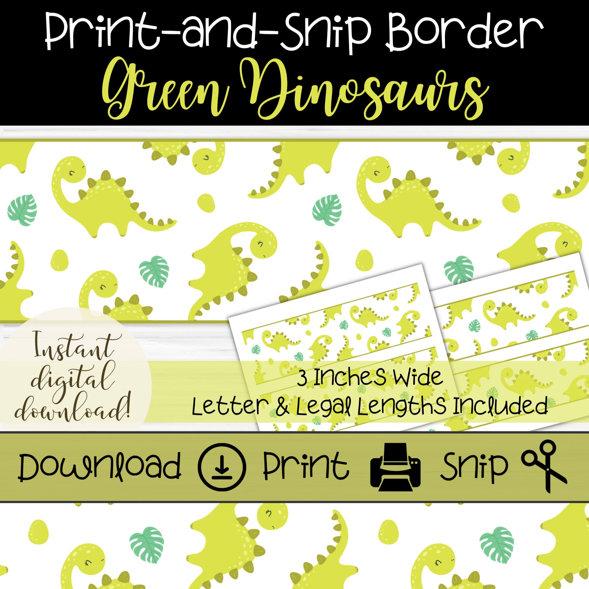 Dinosaur Border Paper