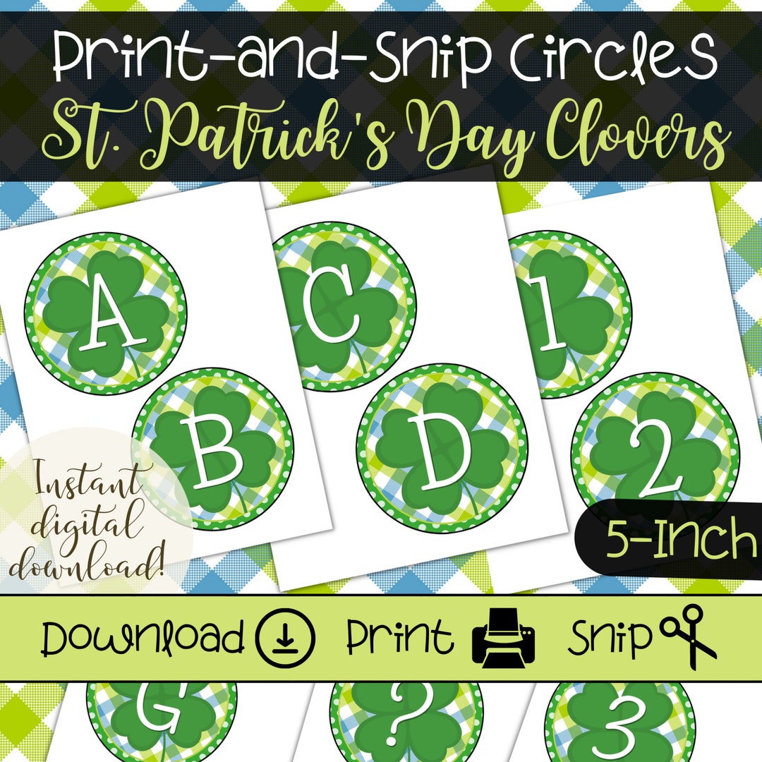 St. Patrick's Day Clover Circle Letters: Classroom Bulletin Board ...