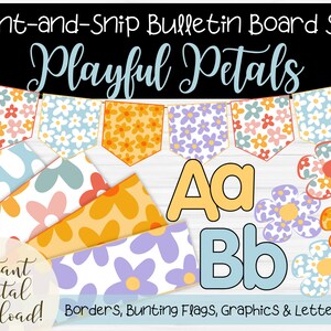 Playful Flower Petals Bulletin Board Set | Printable Floral Bulletin ...