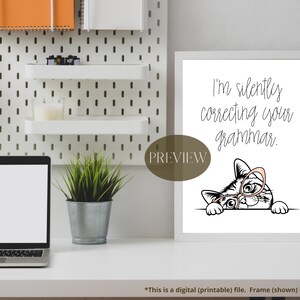 Cat Poster for Classroom | Printable English Teacher Poster | Funny Cat ...