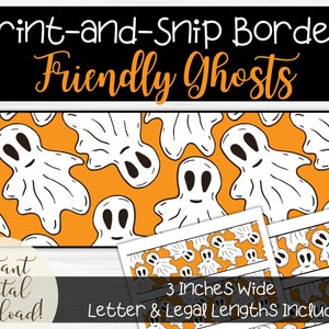 Halloween Ghosts Bulletin Board Border: Printable Classroom Decor ...