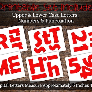 Bright Red Bulletin Board Letters | Printable Red Letter Set | 5 Inch ...