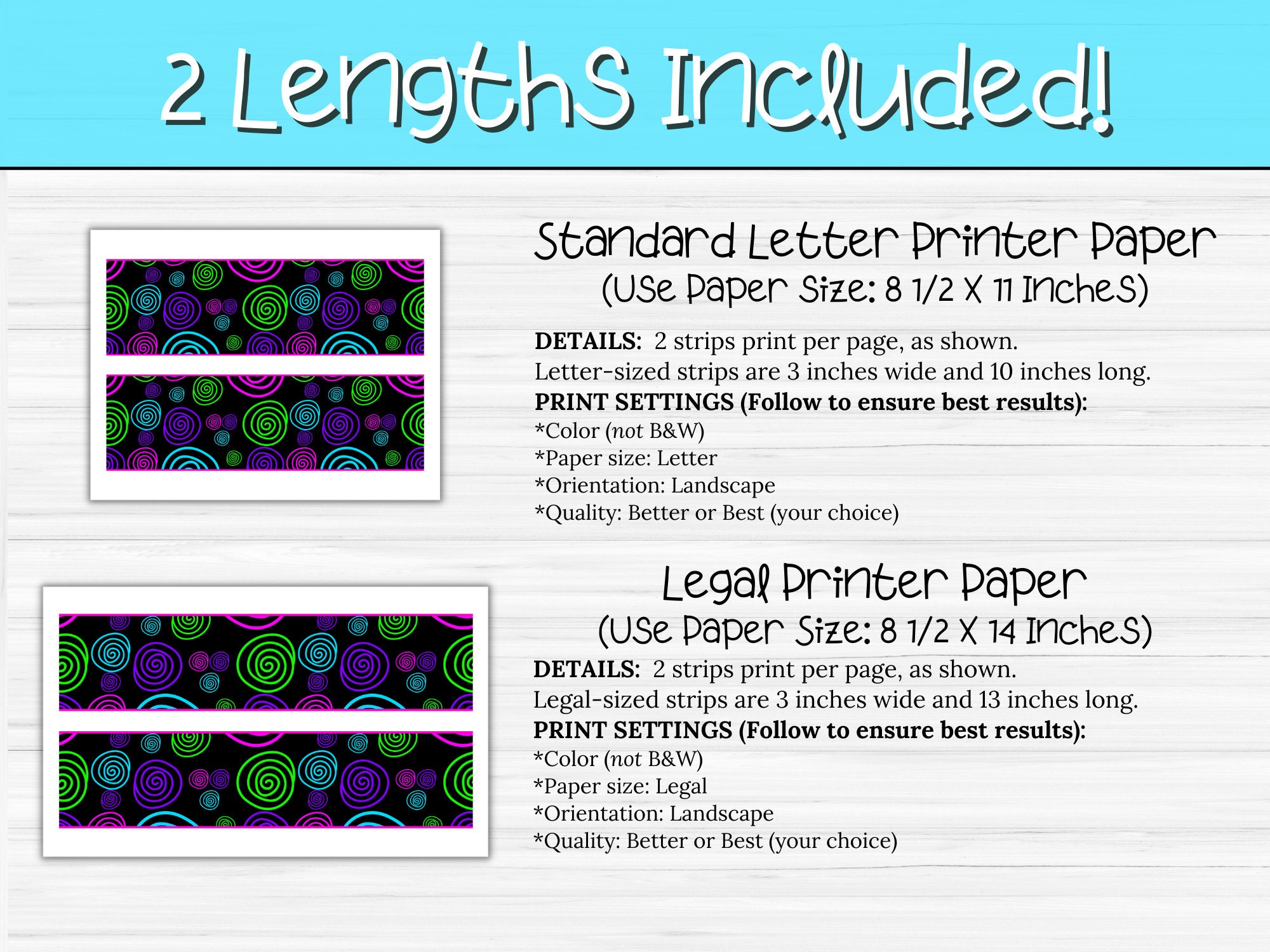 Printable Neon Swirls Pattern Bulletin Board Border for Classroom ...