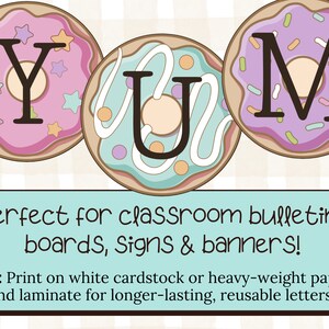 Printable Donut Letter Sets, 4 Inch Circles in Pink, Purple, and Cyan ...