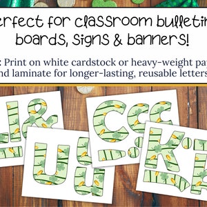 Printable St. Patrick's Day Bulletin Board Letters, Lucky Shamrocks and ...
