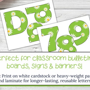 Spring Daisies Classroom Bulletin Board Letters Printable Letters for ...