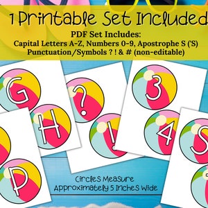 Summer Bulletin Board Letter Set | Beach Ball Theme | Bulletin Board ...