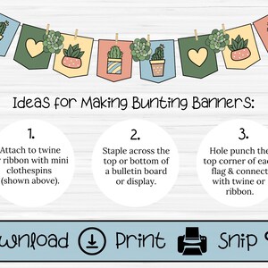 Boho Cactus & Succulent Bulletin Board Kit, Printable Classroom ...