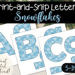 Printable Snowflake Flurries Bulletin Board Letter Set for Winter Party ...