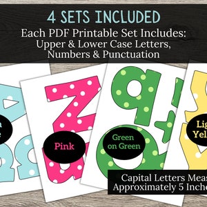 Printable Polka Dot Bulletin Board and Banner Letters, Classroom Decor ...