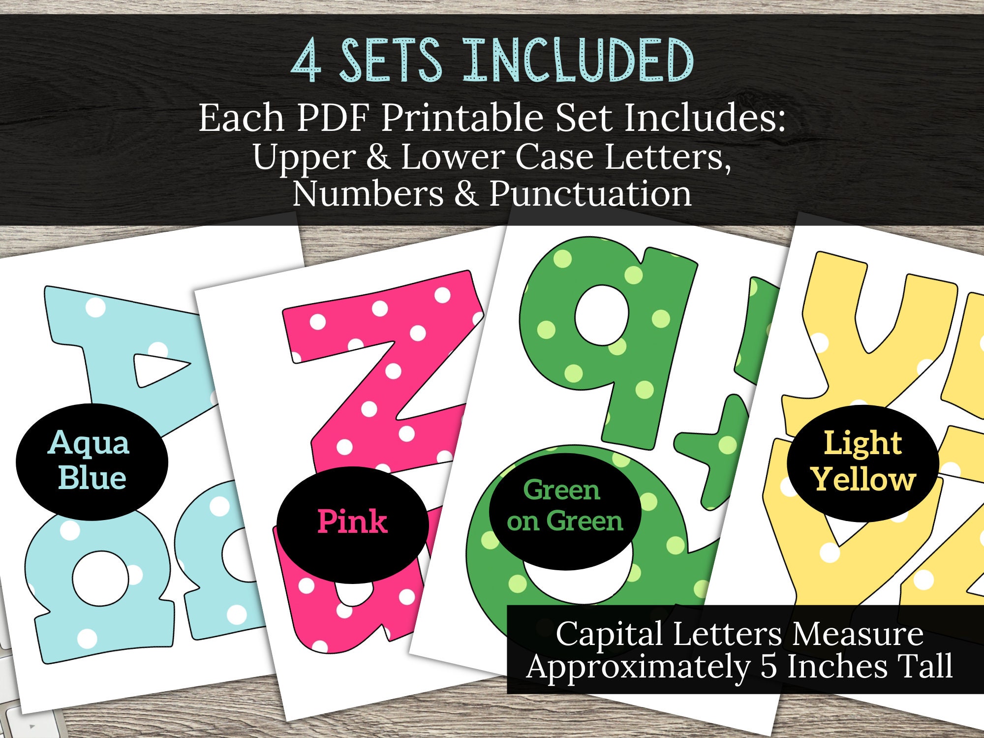 Printable Polka Dot Bulletin Board and Banner Letters - Etsy