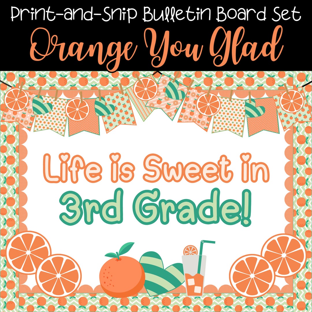 Bulletin Board Kit | Orange Fruit Theme | Back to School Display ...