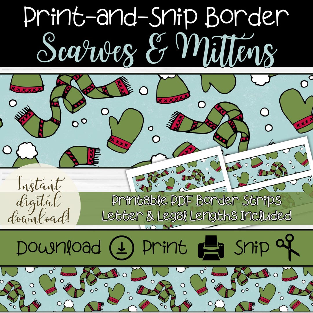Winter Bulletin Board Border | Printable Border Strips for Teachers ...