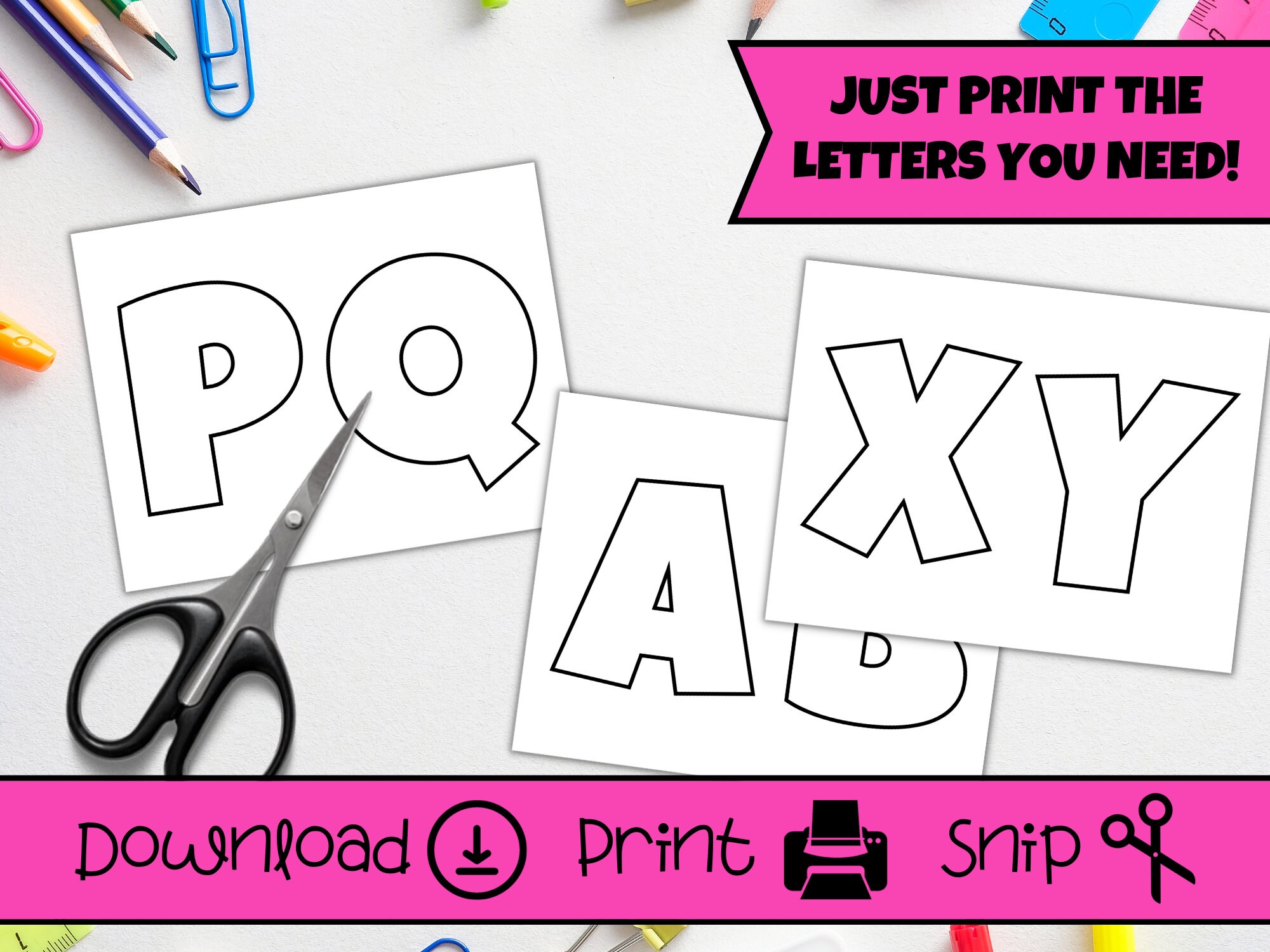 Capital Block Letters Printable Letters for Classroom - Etsy