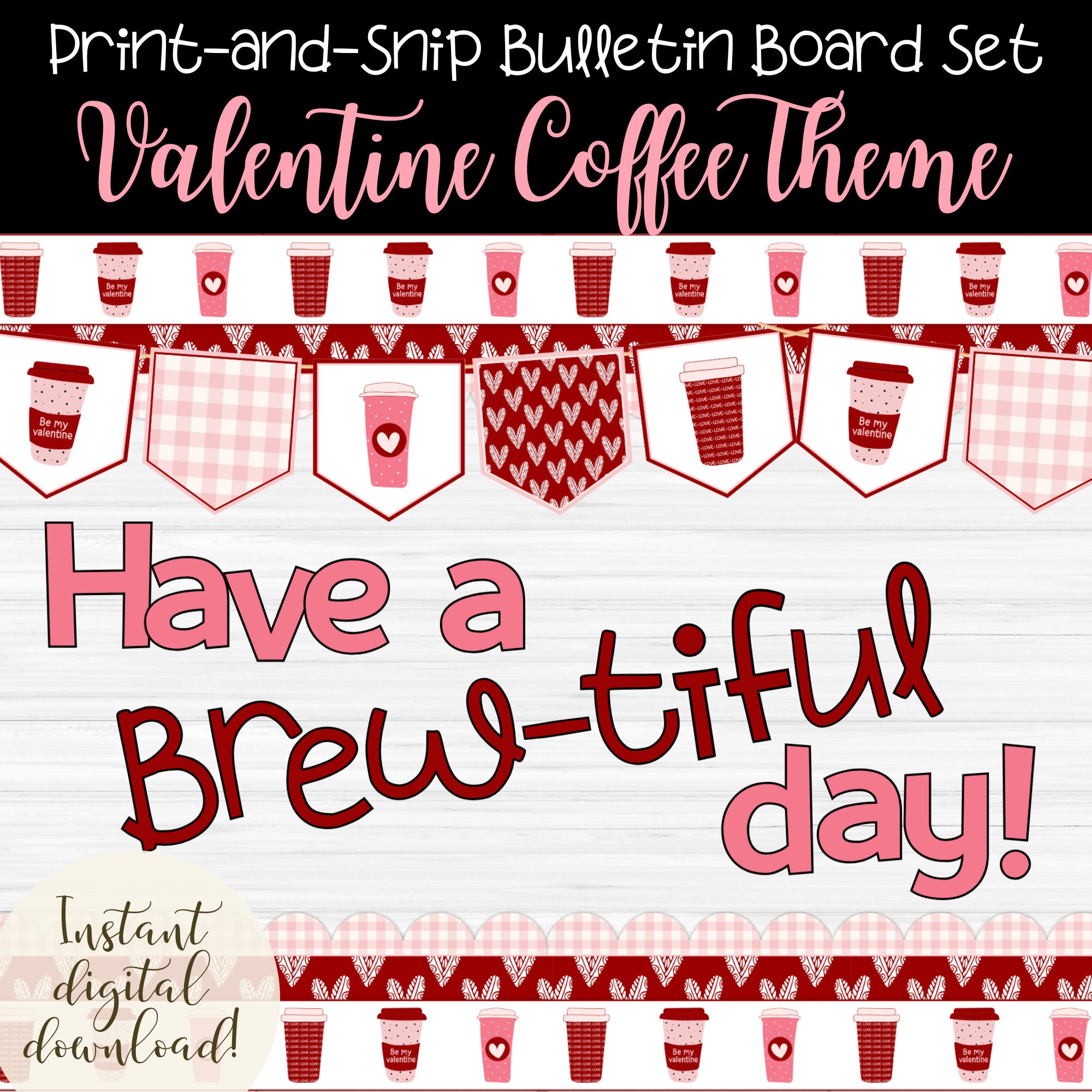 Valentine Bulletin Board Printable Valentine's Day Classroom Decor ...