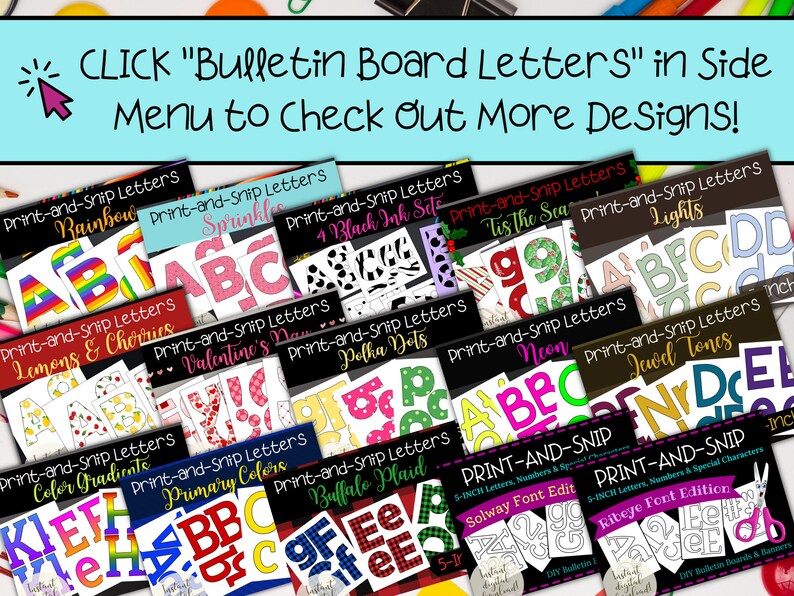 Printable Cherry and Lemon Bulletin Board Letters for School | Etsy