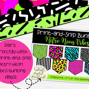 Bulletin Board Borders | Neon Retro Theme Classroom | Printable Border ...