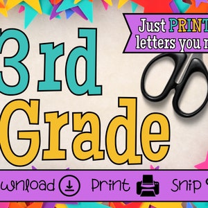 Bulletin Board Letter Set | Black Ink Outline | 5 Inch Printable Block ...