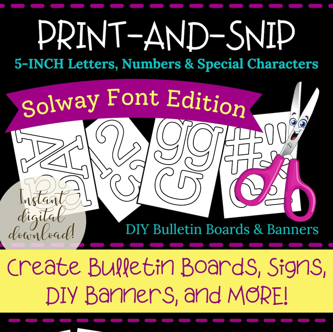 Printable Bulletin Board Letters & Numbers 5 Inch Letters Teacher ...