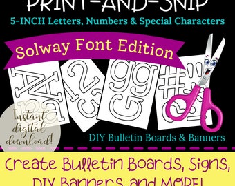 Printable Bulletin Board Letters and Numbers Print (Instant Download ...