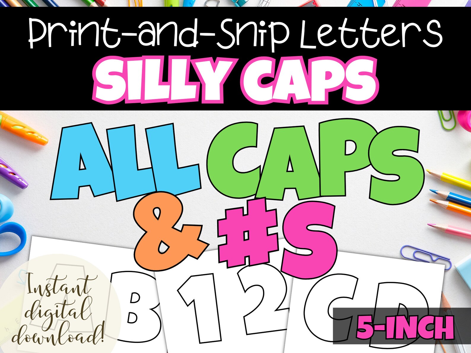 Capital Block Letters Printable Letters for Classroom - Etsy