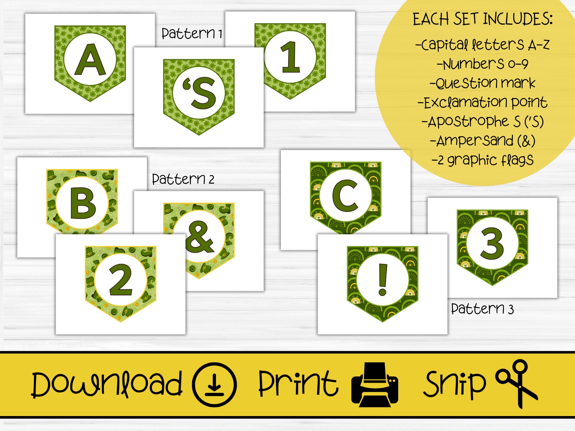 St. Patrick's Day Bunting Flags, Printable Bunting Banner, March ...